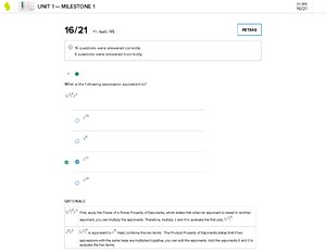 College Algebra milestone 5 unit 5 - UNIT 5 — MILESTONE 5 Score 21/ 21 ...