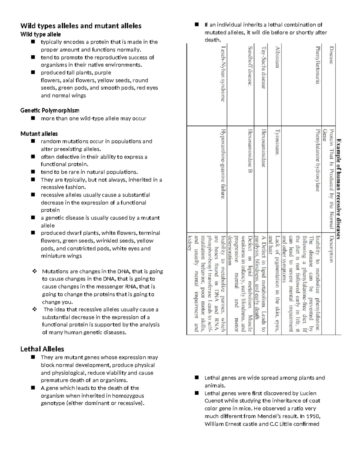 Wild types alleles and mutant alleles - tend to promote the ...