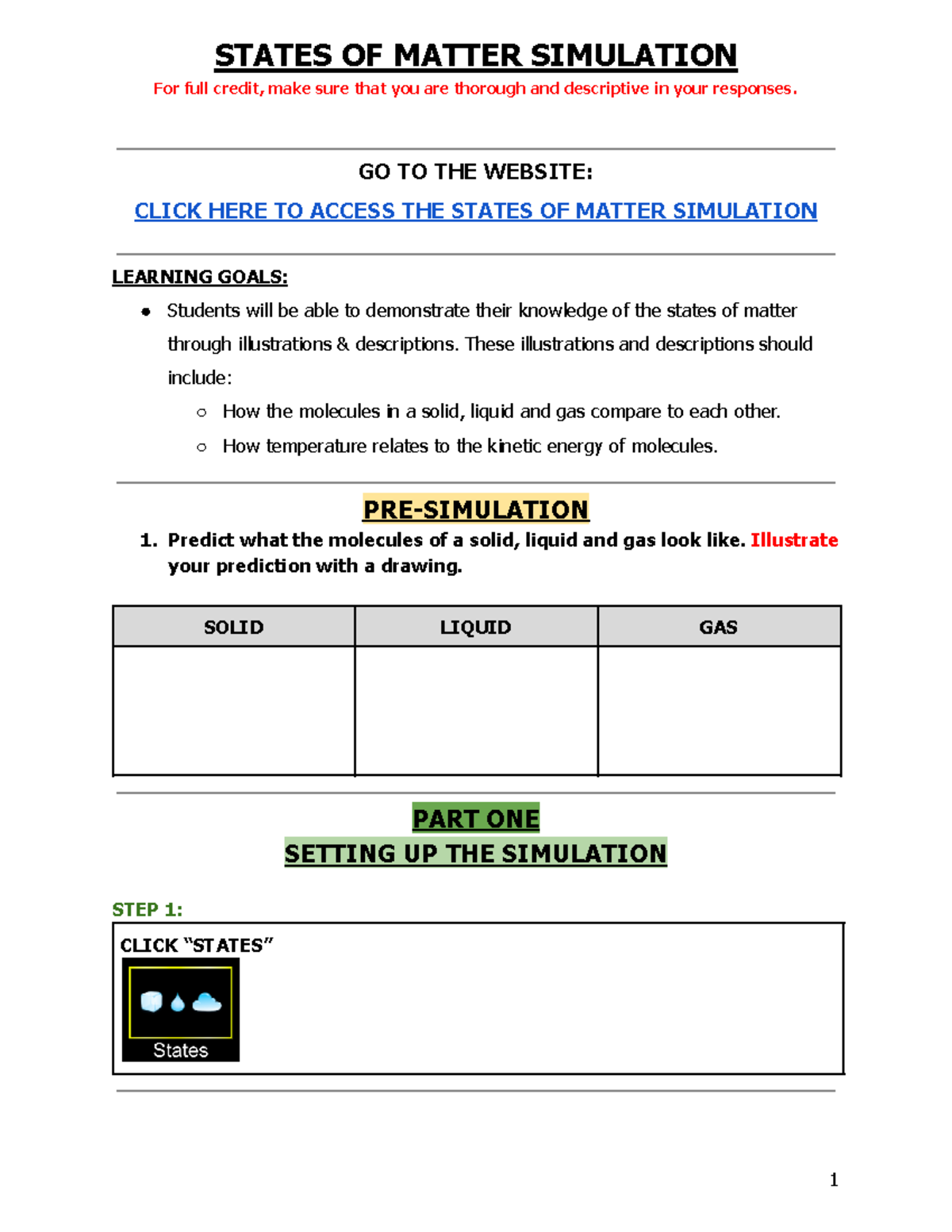Q1 Exploration 1 States OF Matter Simulation Activity Guide ...