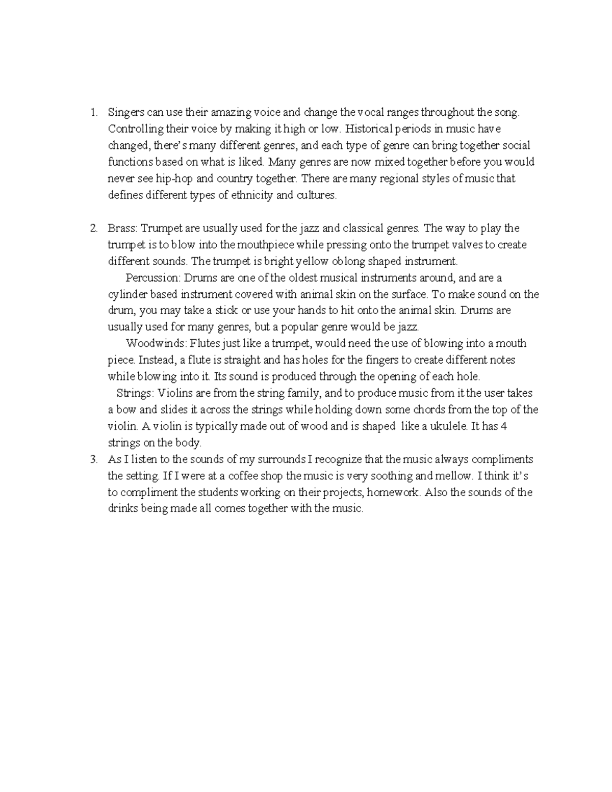 Music Assignment #1-2 - Singers can use their amazing voice and change ...