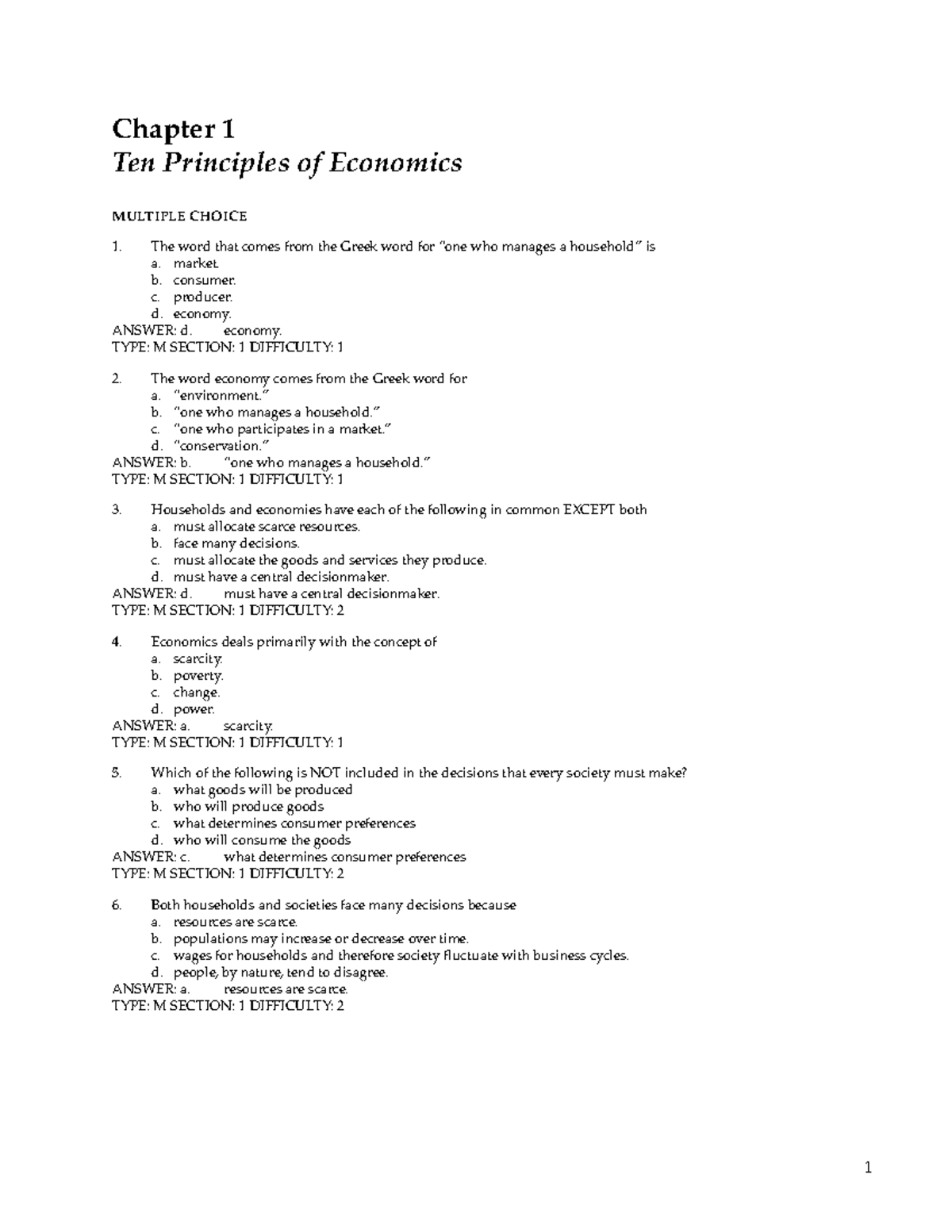 Chapter 01 Microeconomics 2020 - Chapter 1 Ten Principles of Economics ...