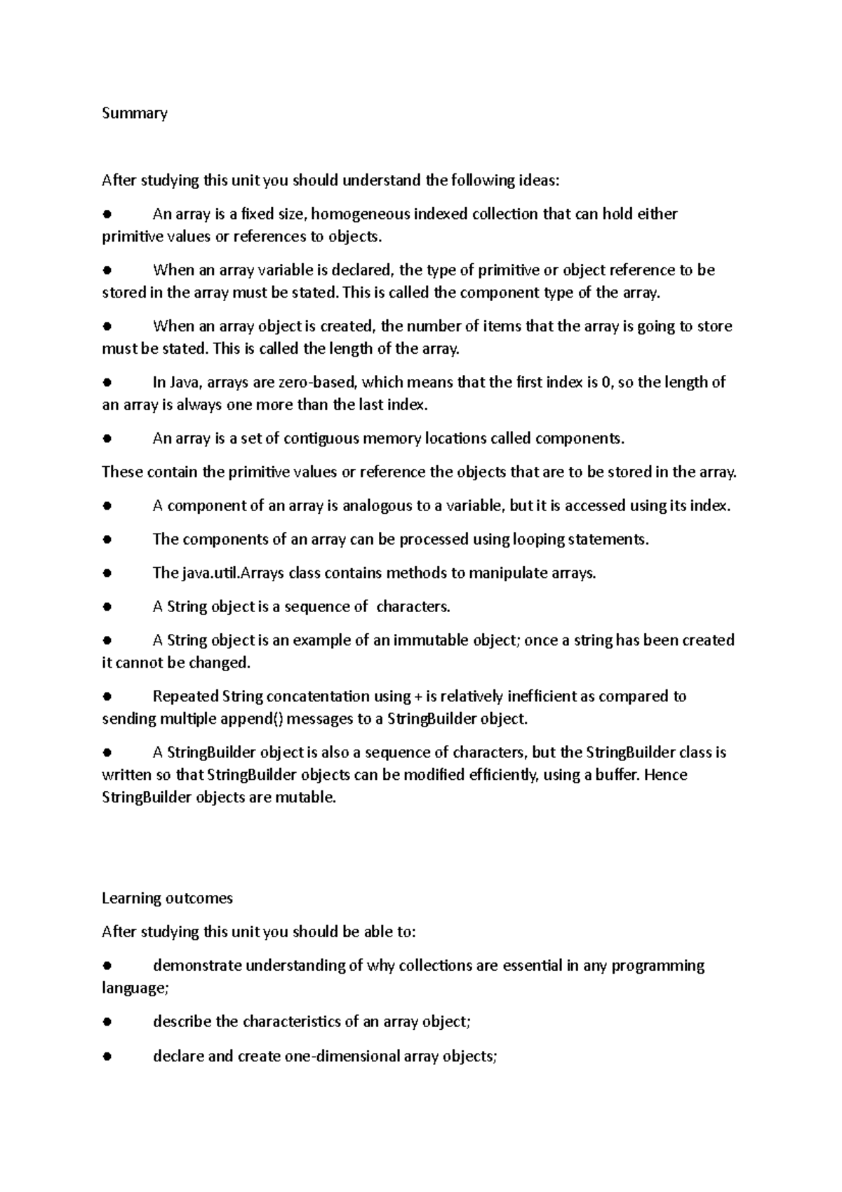 Unit 9 - summary - in depth notes from the units in the M250 module ...