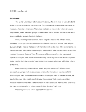 The "Magic Bottle" Lab Report - CHM-201- Lab Report Laboratory 1: The ...