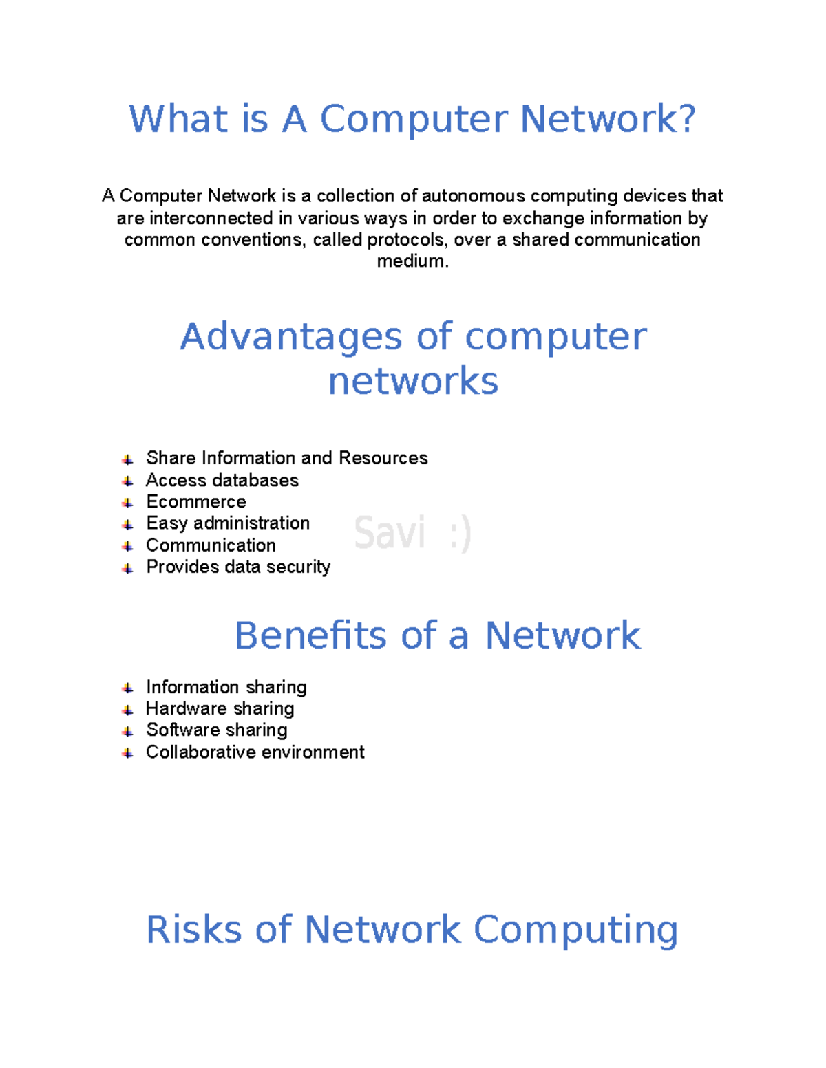 Networking - Short Note - What is A Computer Network? A Computer ...