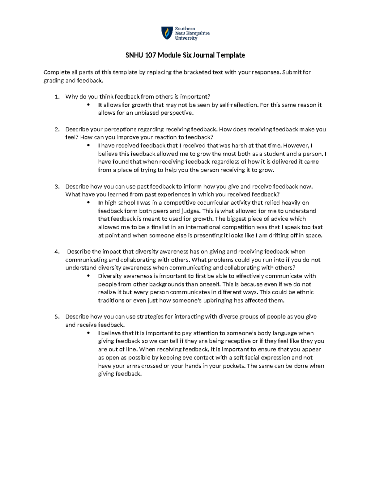 SNHU 107 Module Six Journal Template - SNHU 107 Module Six Journal ...