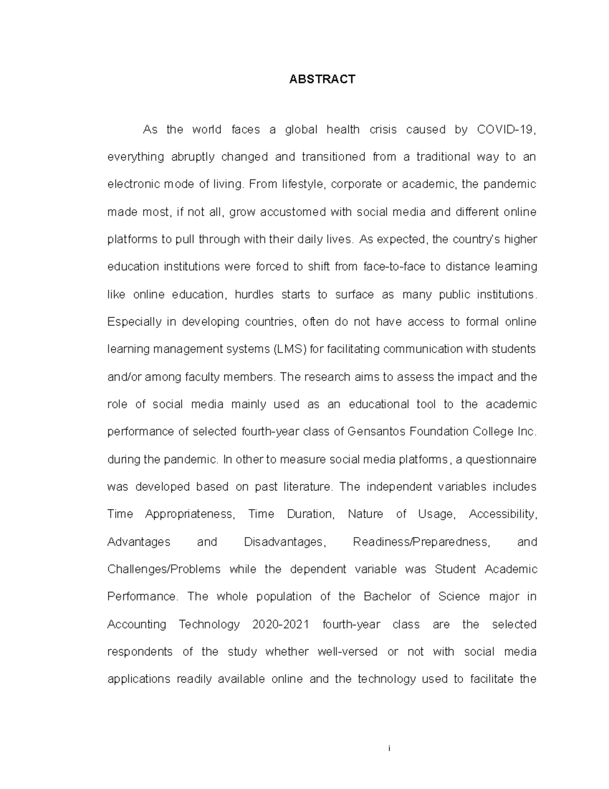 1. Abstc to Tbl - Table to practical analysiss - ABSTRACT As the world ...