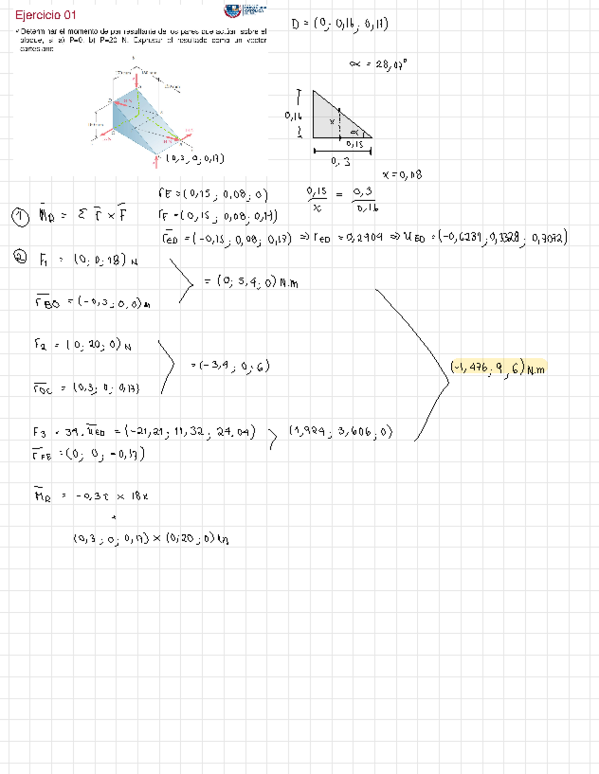 Estatica PPT 2B - D = (0: 0 , 16 ; 0 , 17) - = 28 , 070 ####### i T 0 , 16 ....... I X i f C 0 ...