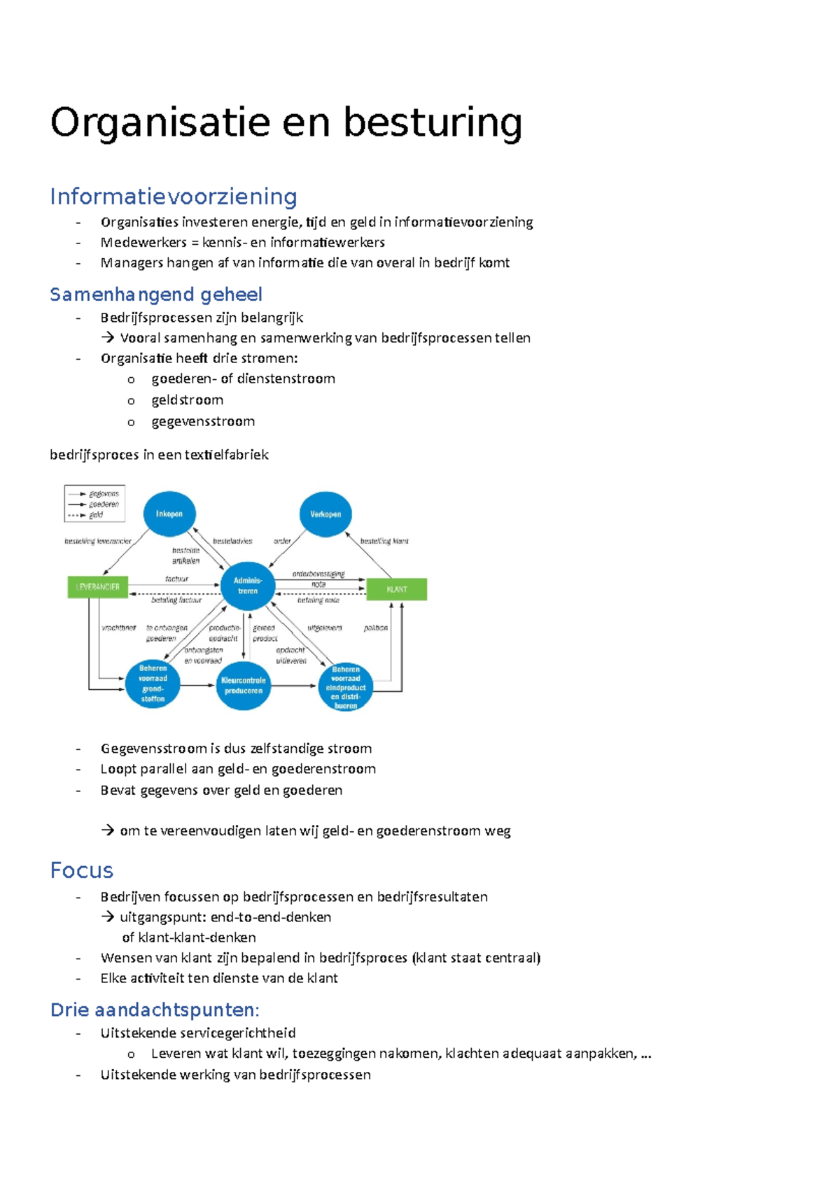 Les 3 samenvatting - Organisatie en besturing Informatievoorziening ...