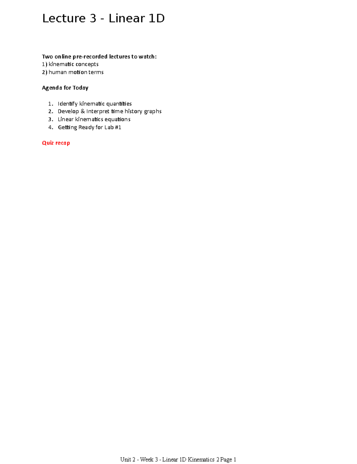Unit 2 - Week 3 - Linear 1D Kinematics - Lecture 3 - Linear 1D Two ...