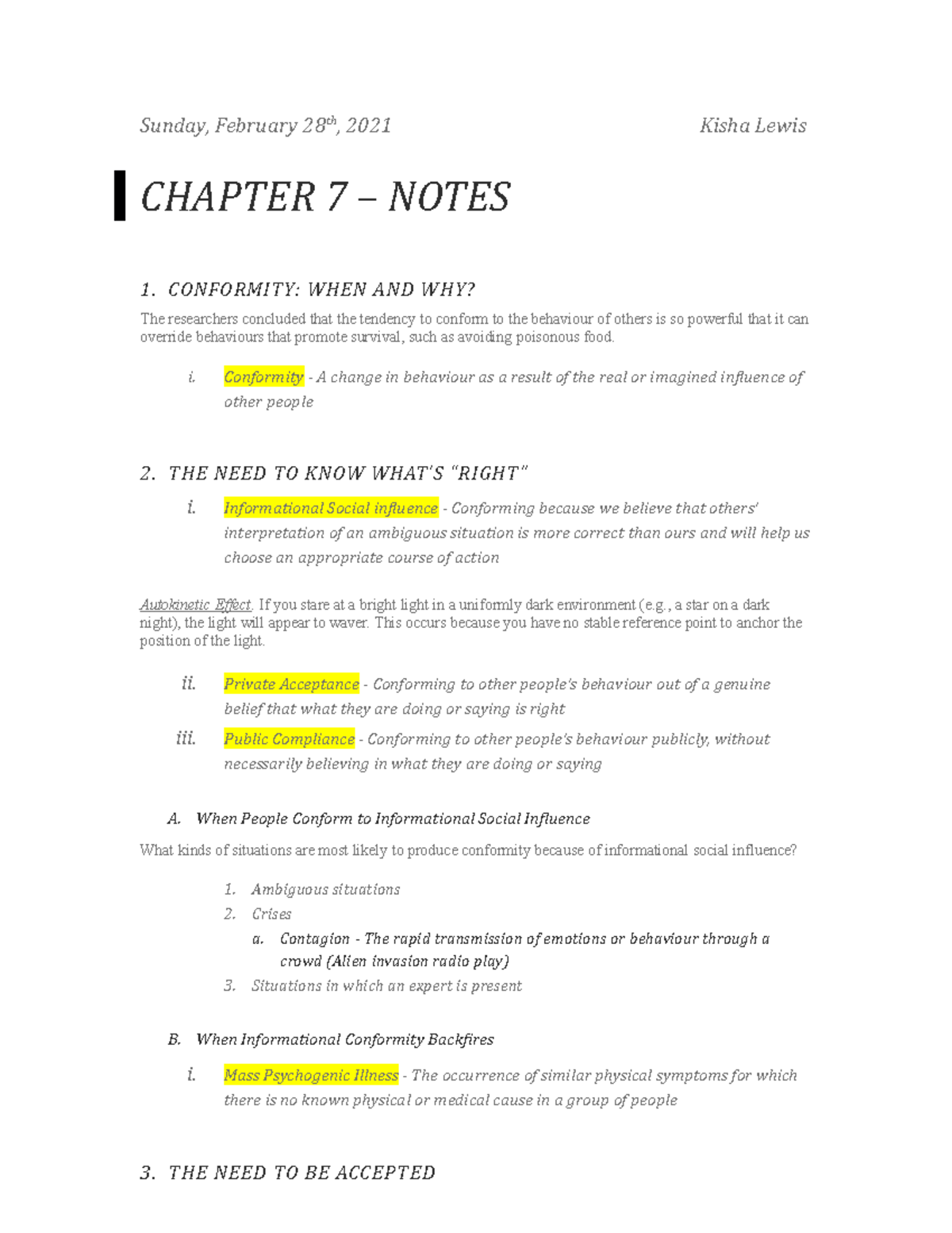 PSYC 324 - Chapter 7 Graded Quiz Notes - Sunday, February 28th, 2021 ...