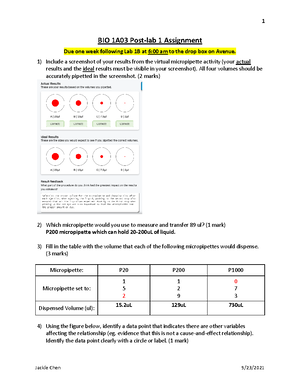 Bio 1A03 - McMaster - Biology - Studocu