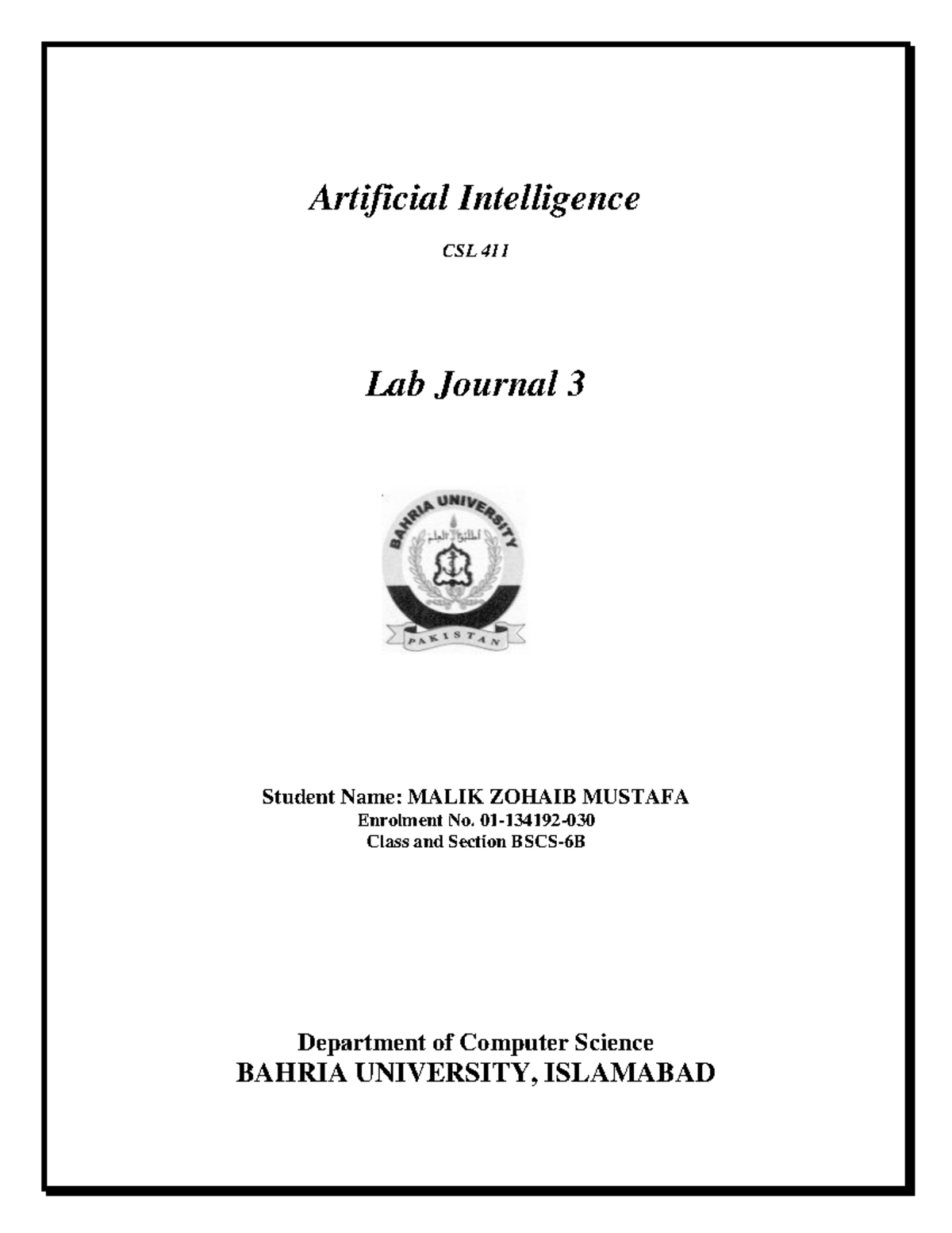 AI LAB 3 - This is the Artificial Intelligence Lab Journal For the year ...