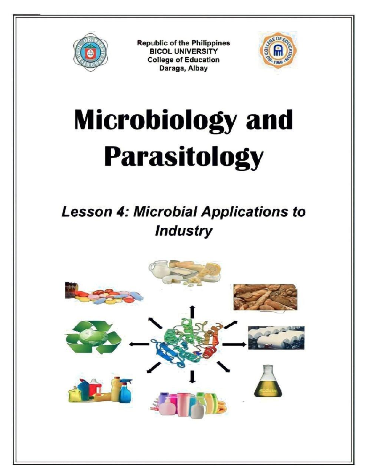 Microbial Applications to Industry - Lesson 4- MICROBIAL APPLICATION ...