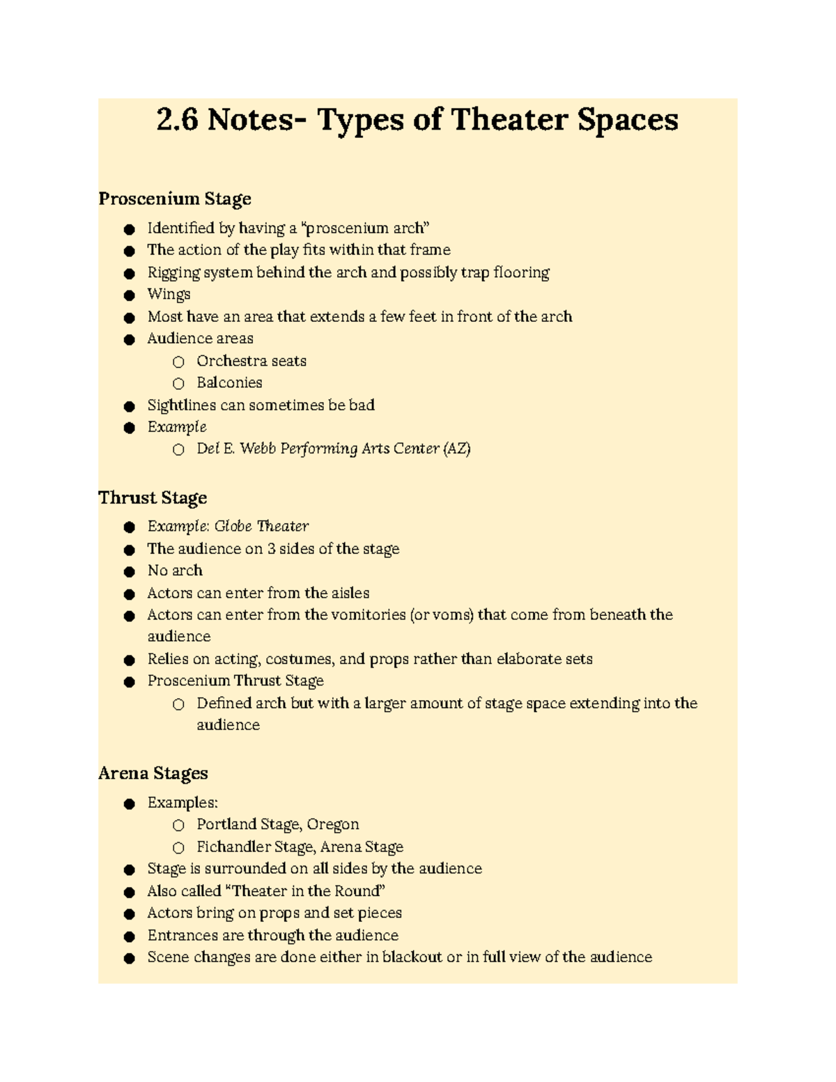 2.6 Notes- Types of Theater Spaces - 2 Notes- Types of Theater Spaces ...