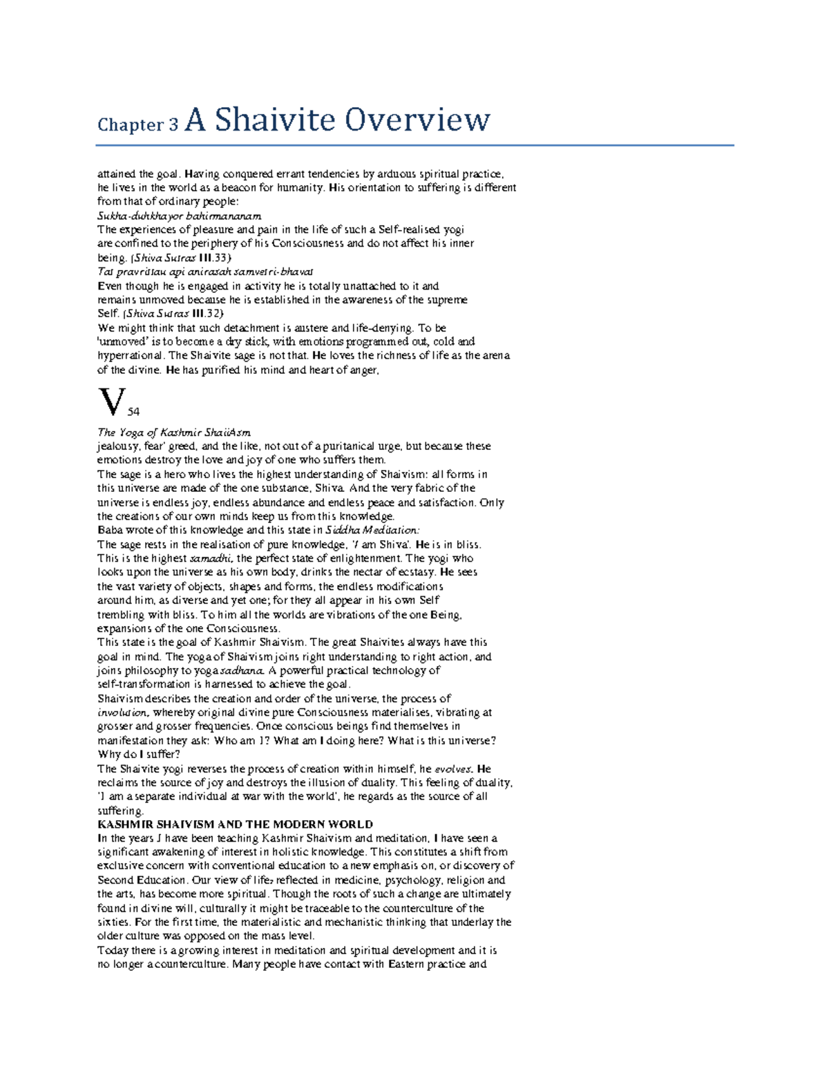 Chapter 3 A Shaivite Overview - Chapter 3 A Shaivite Overview attained ...