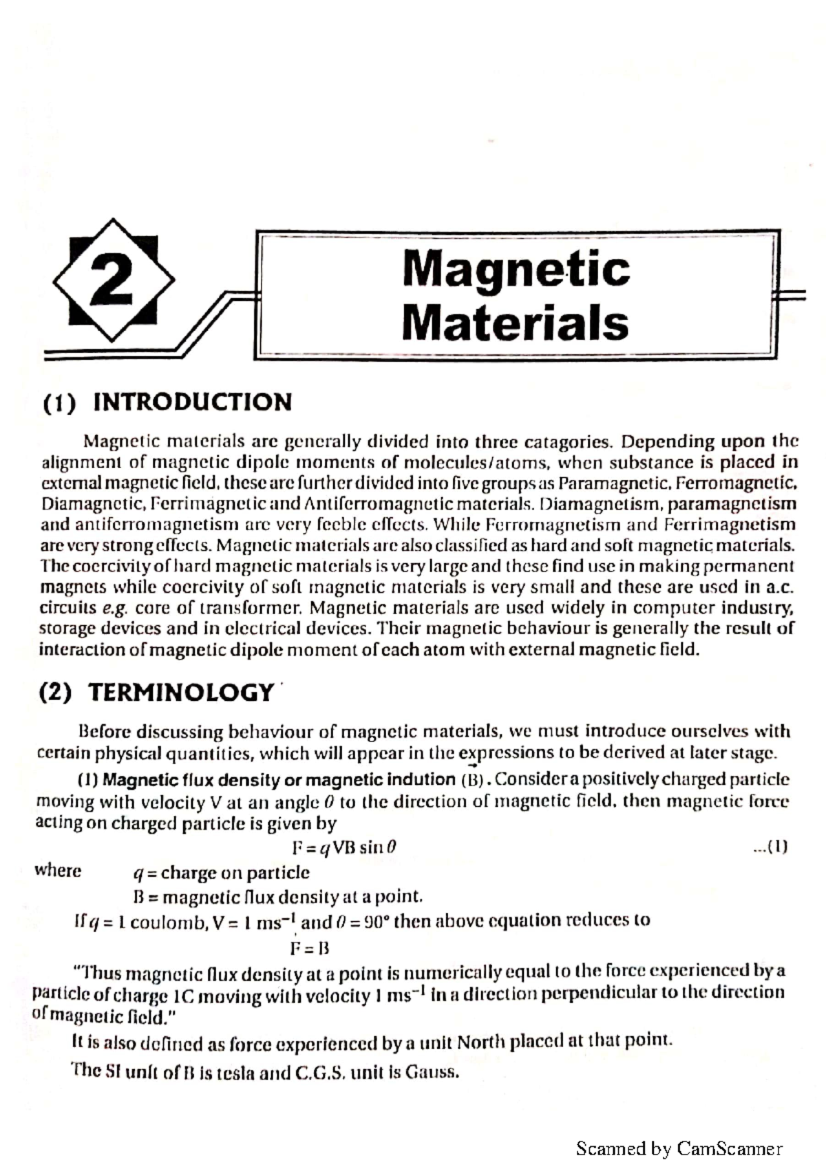 CH 2 - Magnetic Materials - Physics/Chemistry - Studocu