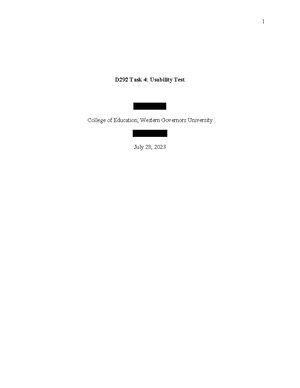 D292 Task 1 - Completed first attempt. - D292 Task 1 WGU 7 August 2023 ...