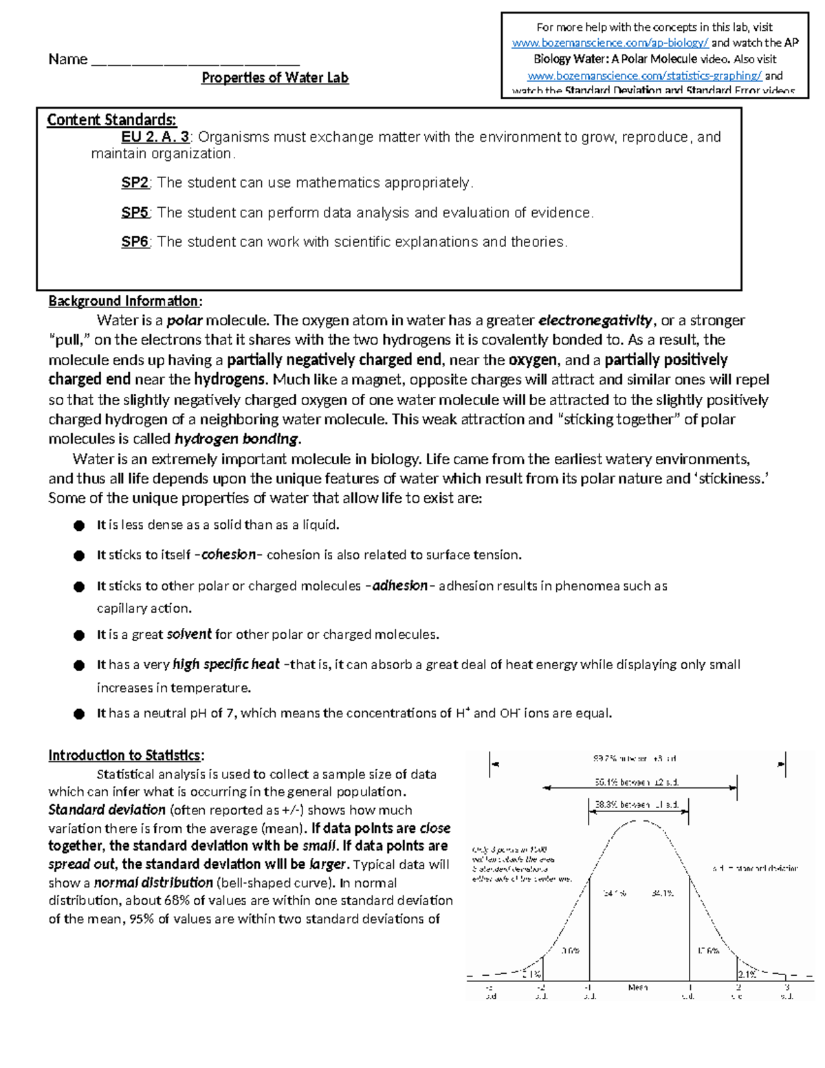 Copy of Properties of Water Lab with Stats - Google Doc - Name