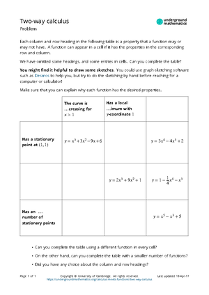 Collins Cambridge Pure Maths 1 worked solutions - STUDENT’S BOOK ...