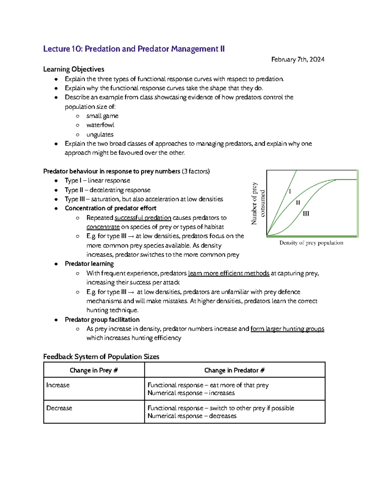 BIO 3446 Week 5 Lec 10 - Lecture 10: Predation and Predator Management ...