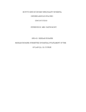 Social Workala 1 - Assignments - Legal Research and Writing - UoN - Studocu