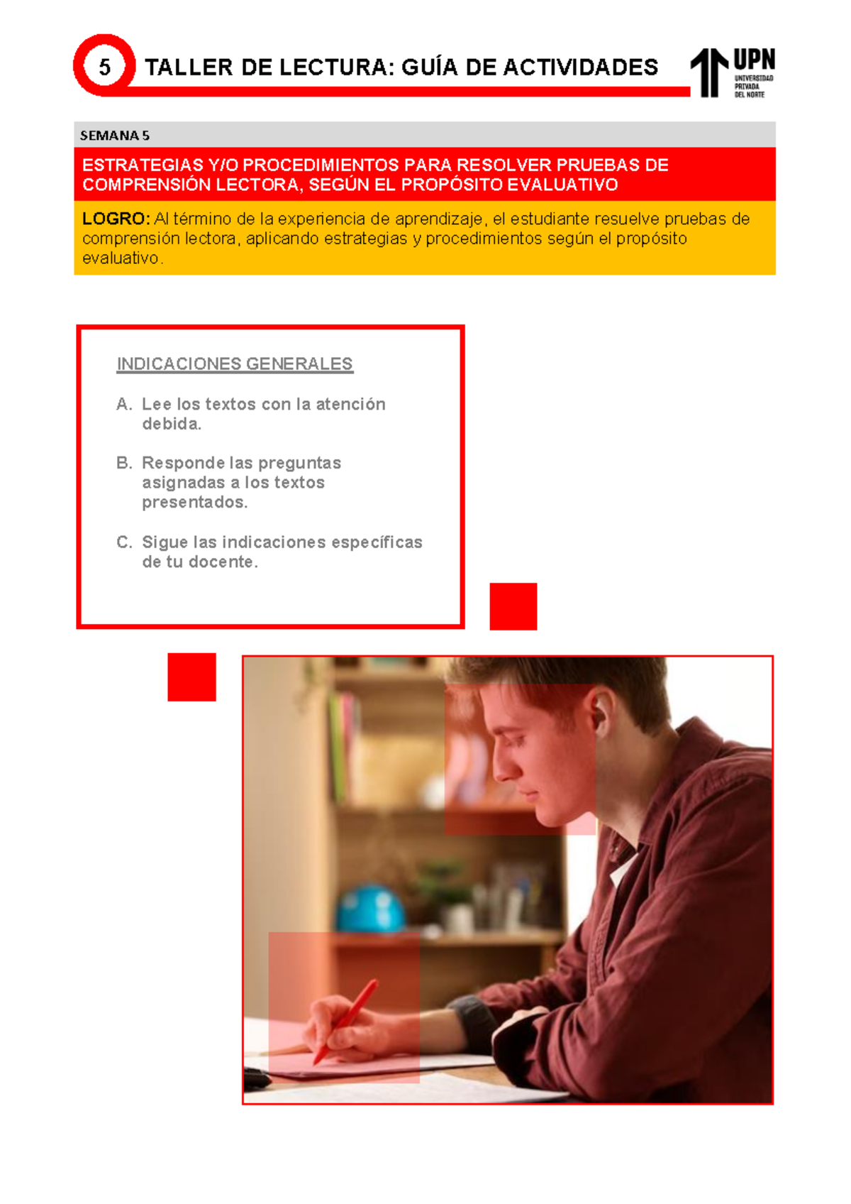 SEM5 Guía de actividades de lectura - SEMANA 5 ESTRATEGIAS Y/O ...