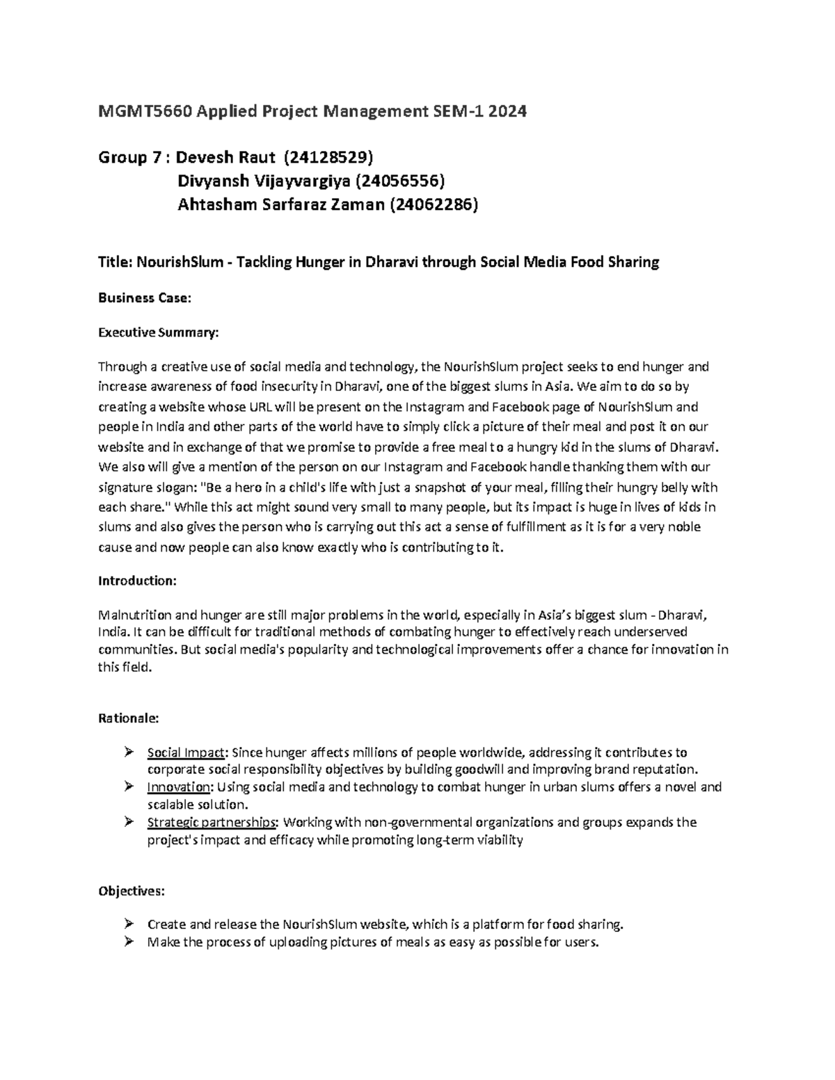 PM Assignment 2 - MGMT5660 Applied Project Management SEM-1 2024 Group ...