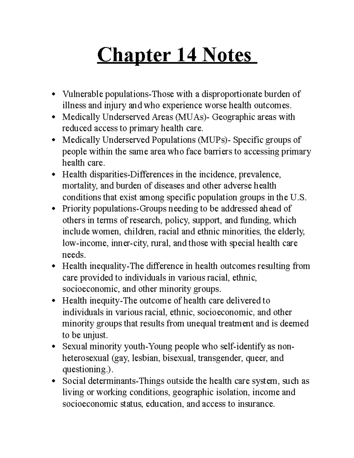 Chapter 14 -Health Information - Chapter 14 Notes Vulnerable ...