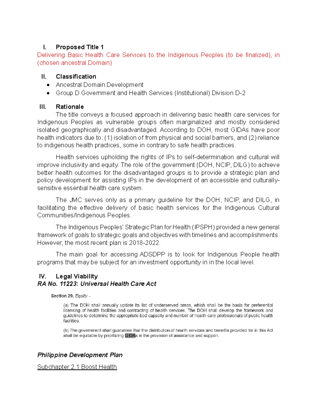 Proposed Titles - Padilla 5A - I. Proposed Title 1 Delivering Basic ...