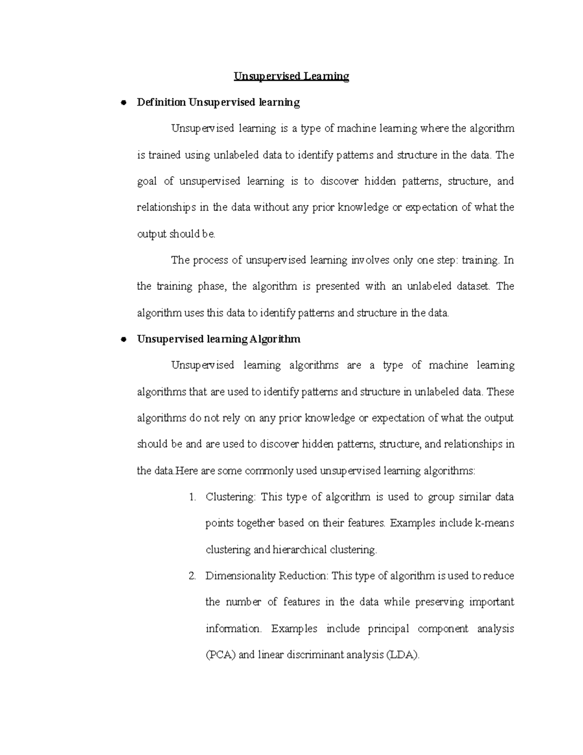 Unsupervised learning - Unsupervised Learning Definition Unsupervised ...