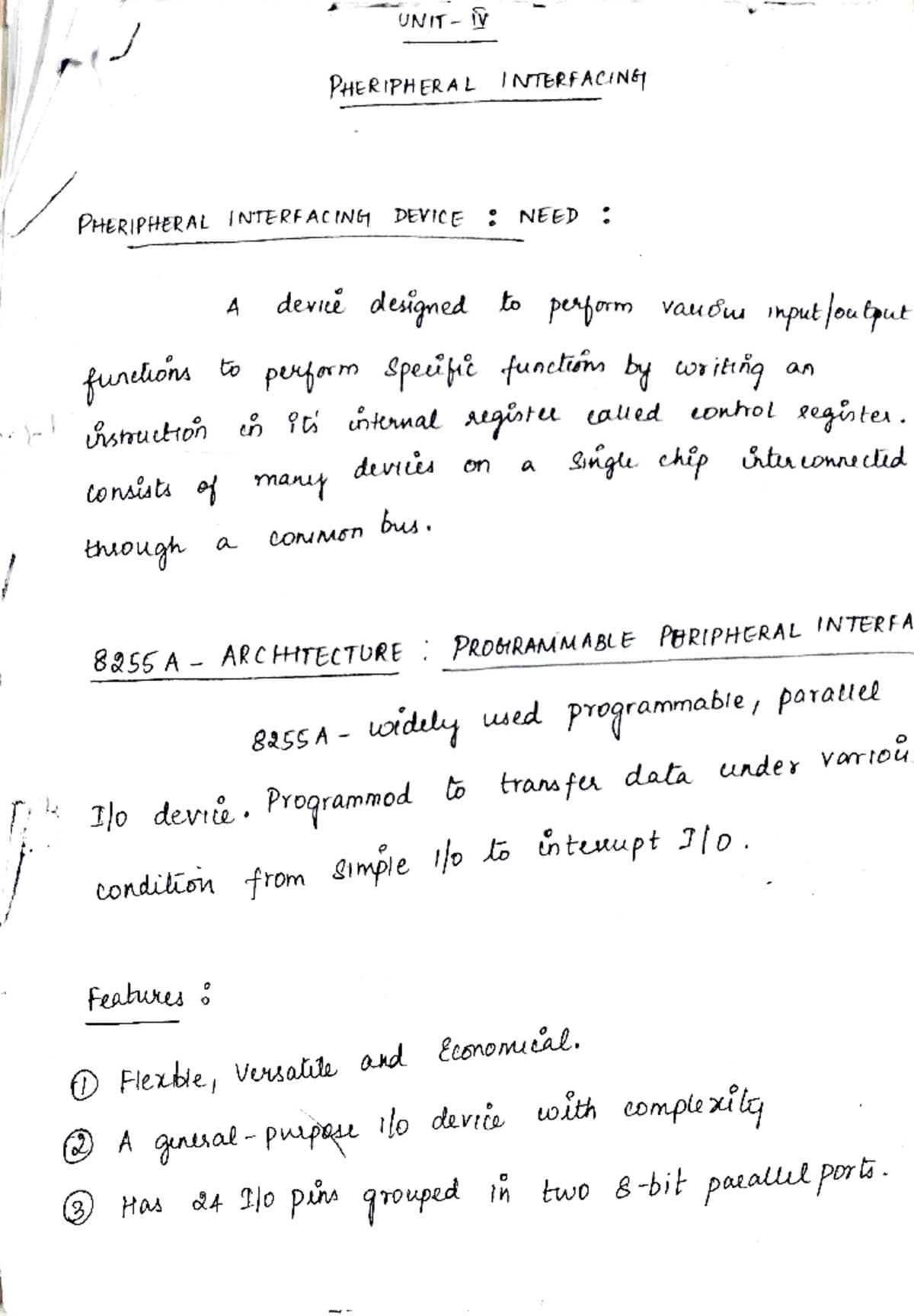 Unit 3 pheriphwral interfacing - Embedded System - Studocu