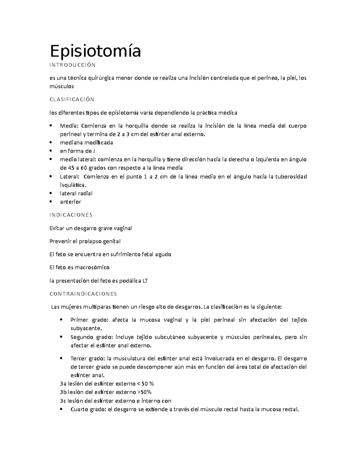Episiotomía Y Episiorrafia - Episiotomía INTRODUCCIÓN es una técnica ...