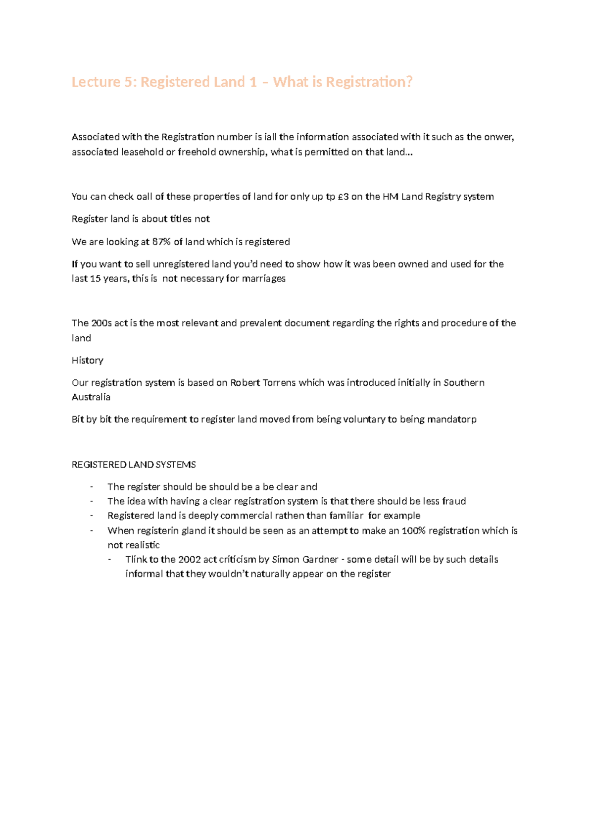 Land Registration - Lecture 5: Registered Land 1 – What is Registration ...