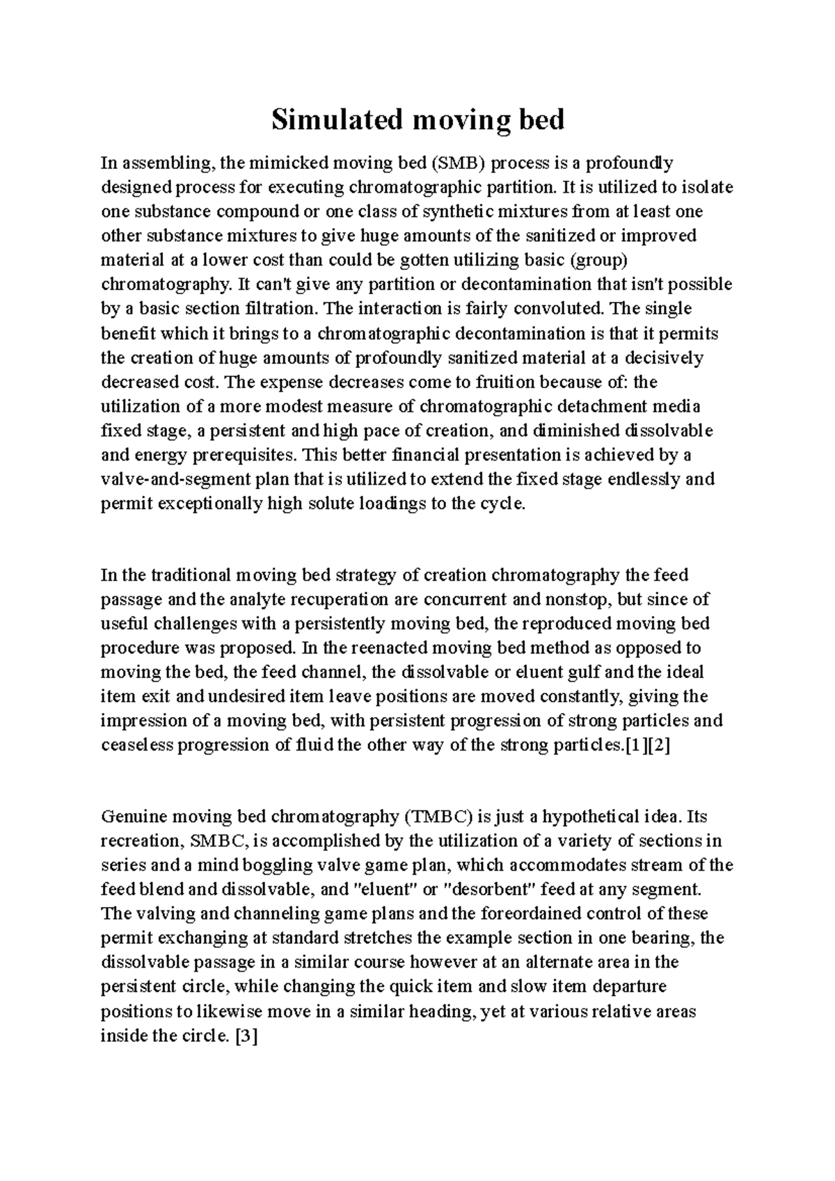 Simulated moving bed - Arafath - Simulated moving bed In assembling ...