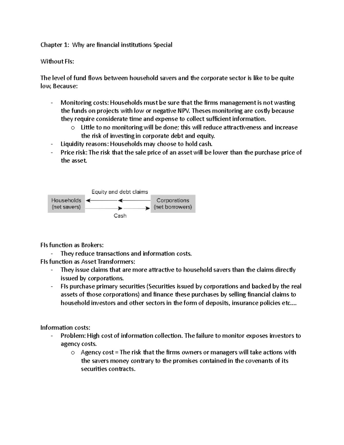 Chapter 1 - Chapter 1: Why are financial institutions Special Without ...