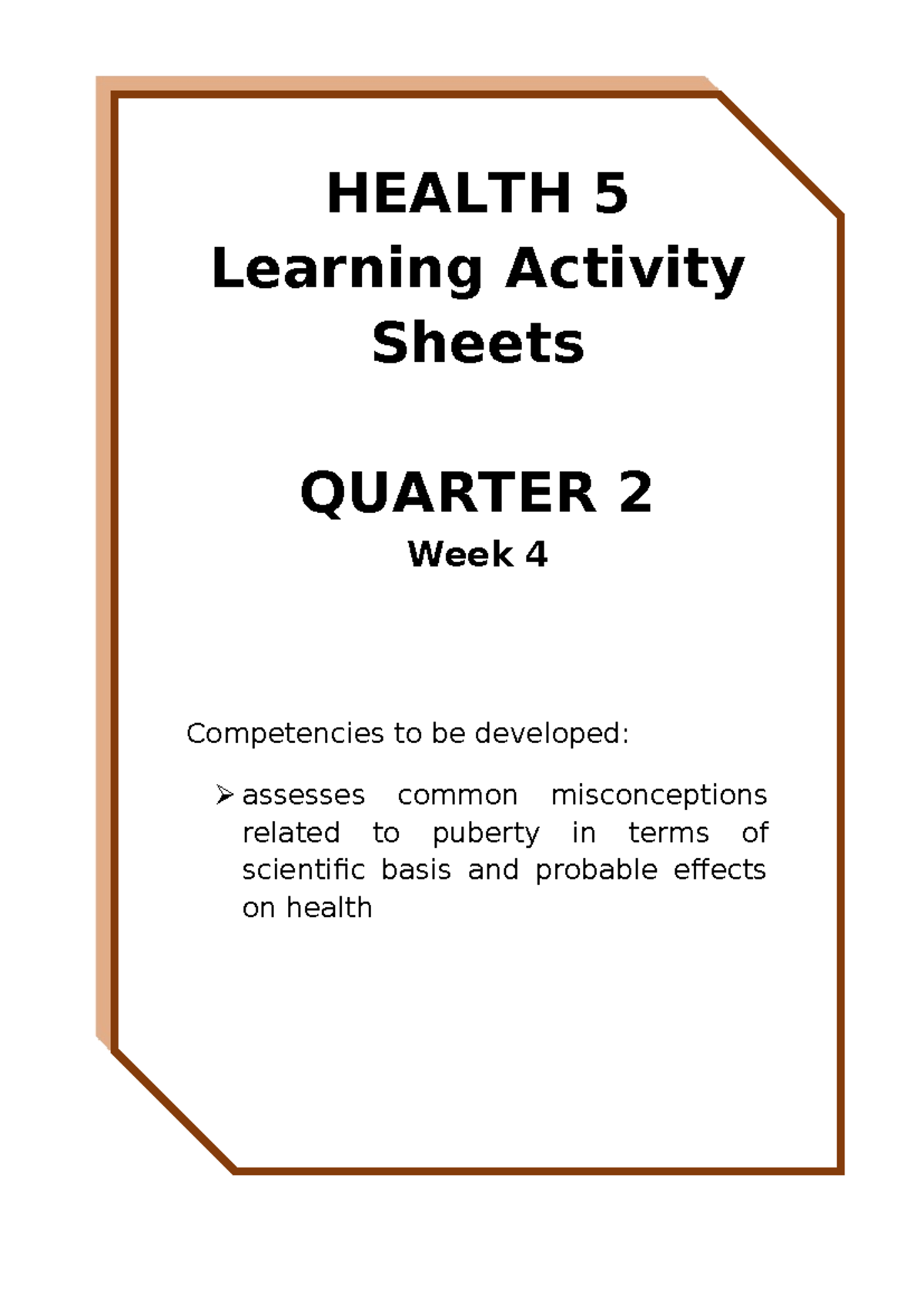 Health 5-Q2-W4 jm - HEALTH 5 Learning Activity Sheets QUARTER 2 Week 4 ...