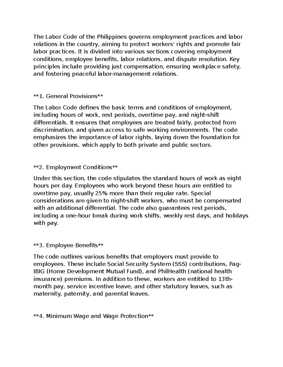 Labor CODE - Notes - The Labor Code of the Philippines governs ...