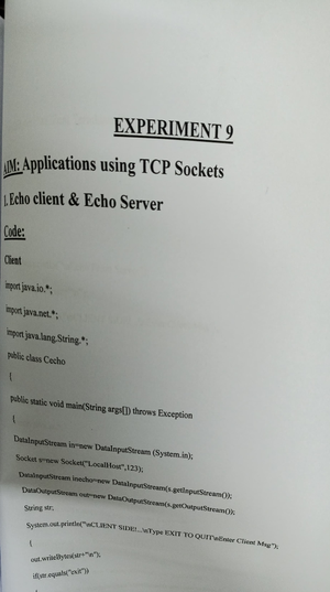 Exp7 Client Server Communication Using Socket Programming And Tcp As