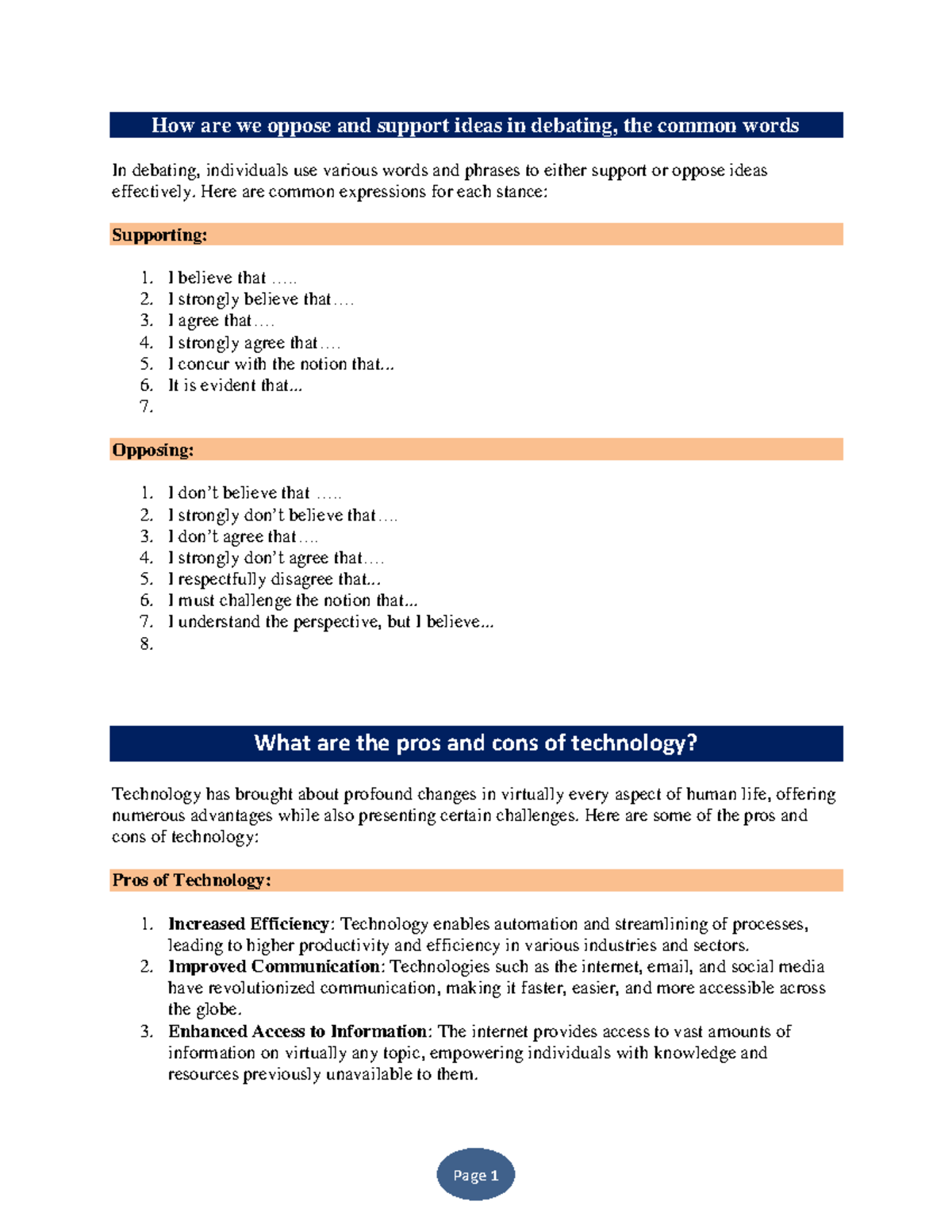 Global Debating Issues - Pros and Cons - How are we oppose and support ...
