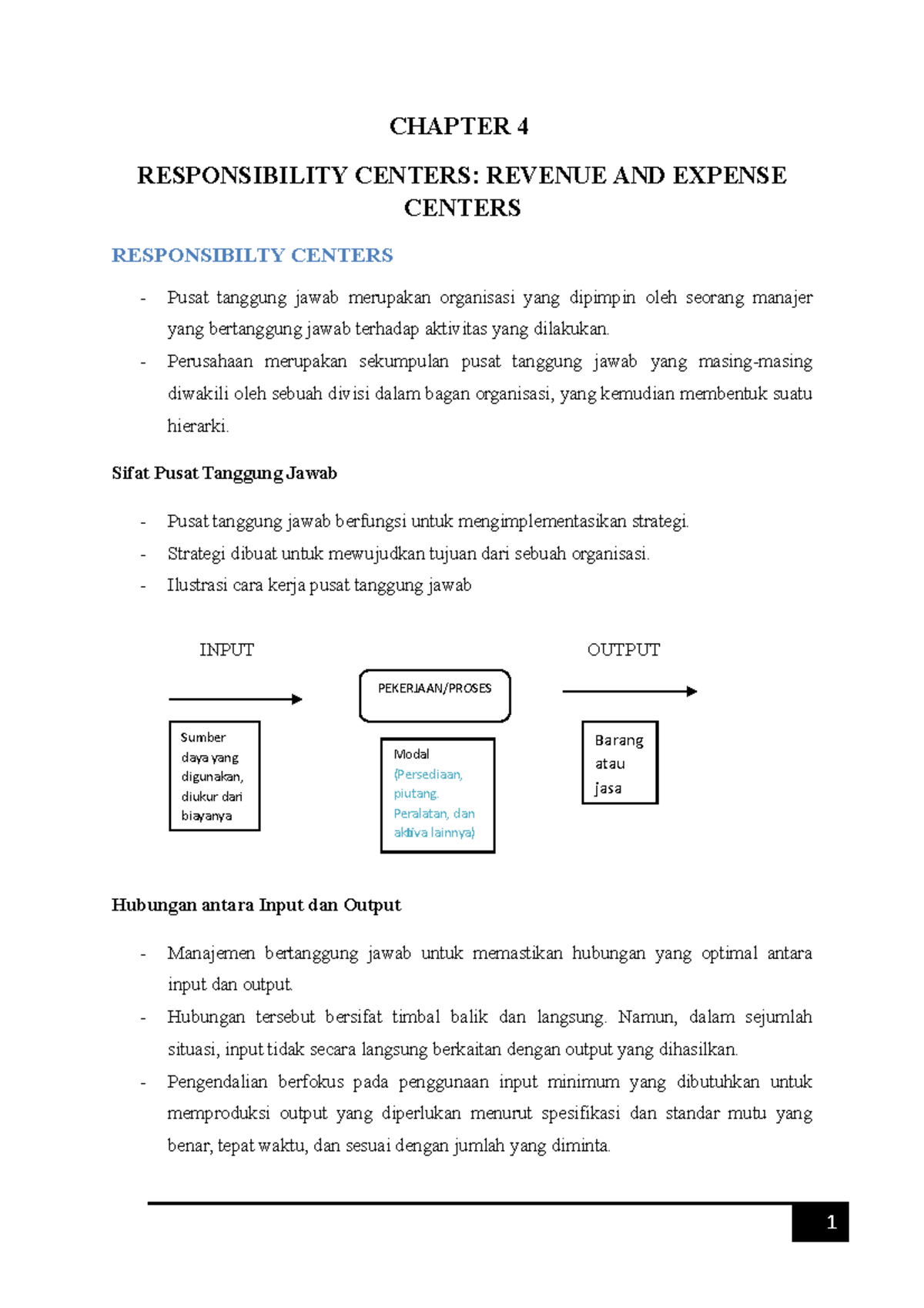 Responsibility Centers - CHAPTER 4 RESPONSIBILITY CENTERS: REVENUE AND ...