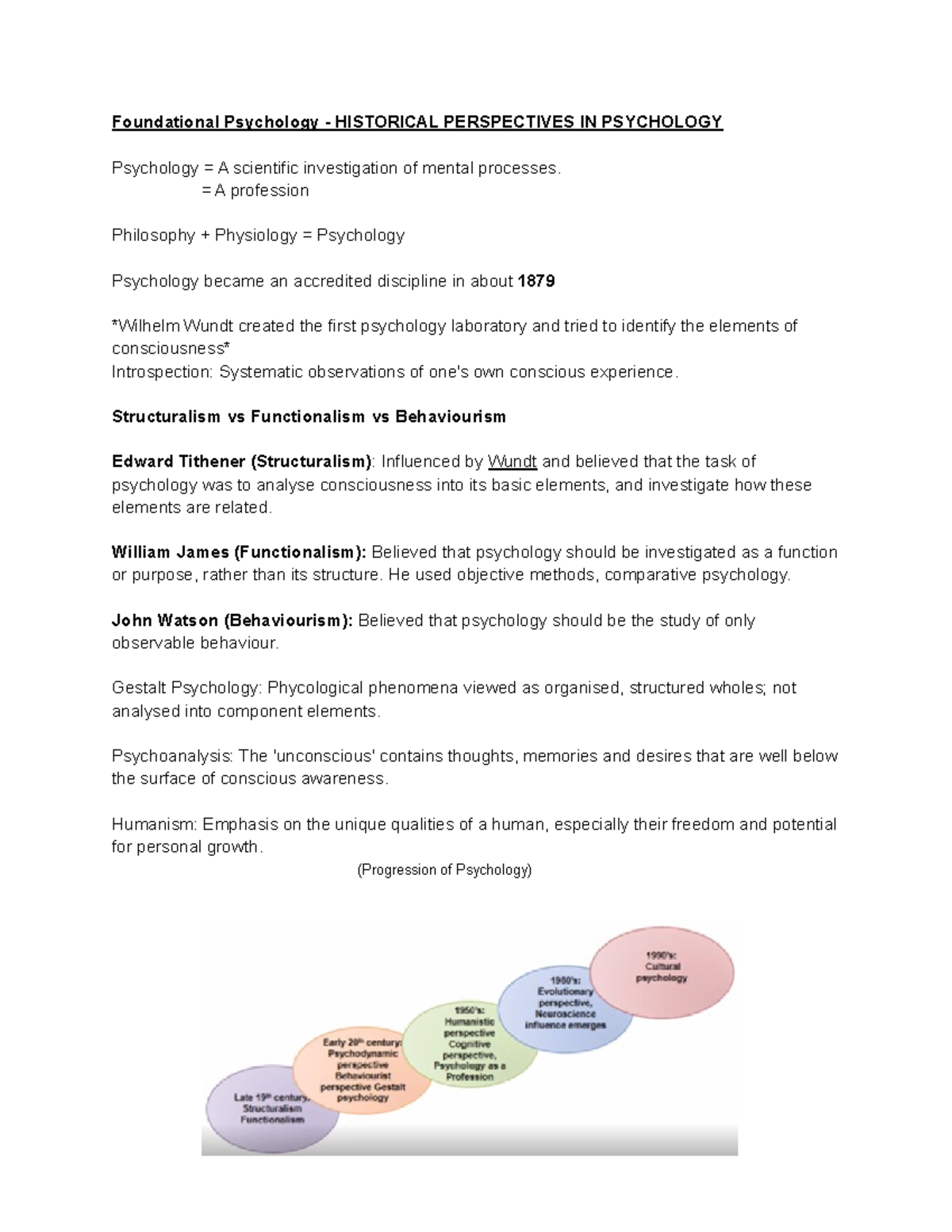 Foundational Psychology - Historical Perspectives - Foundational ...