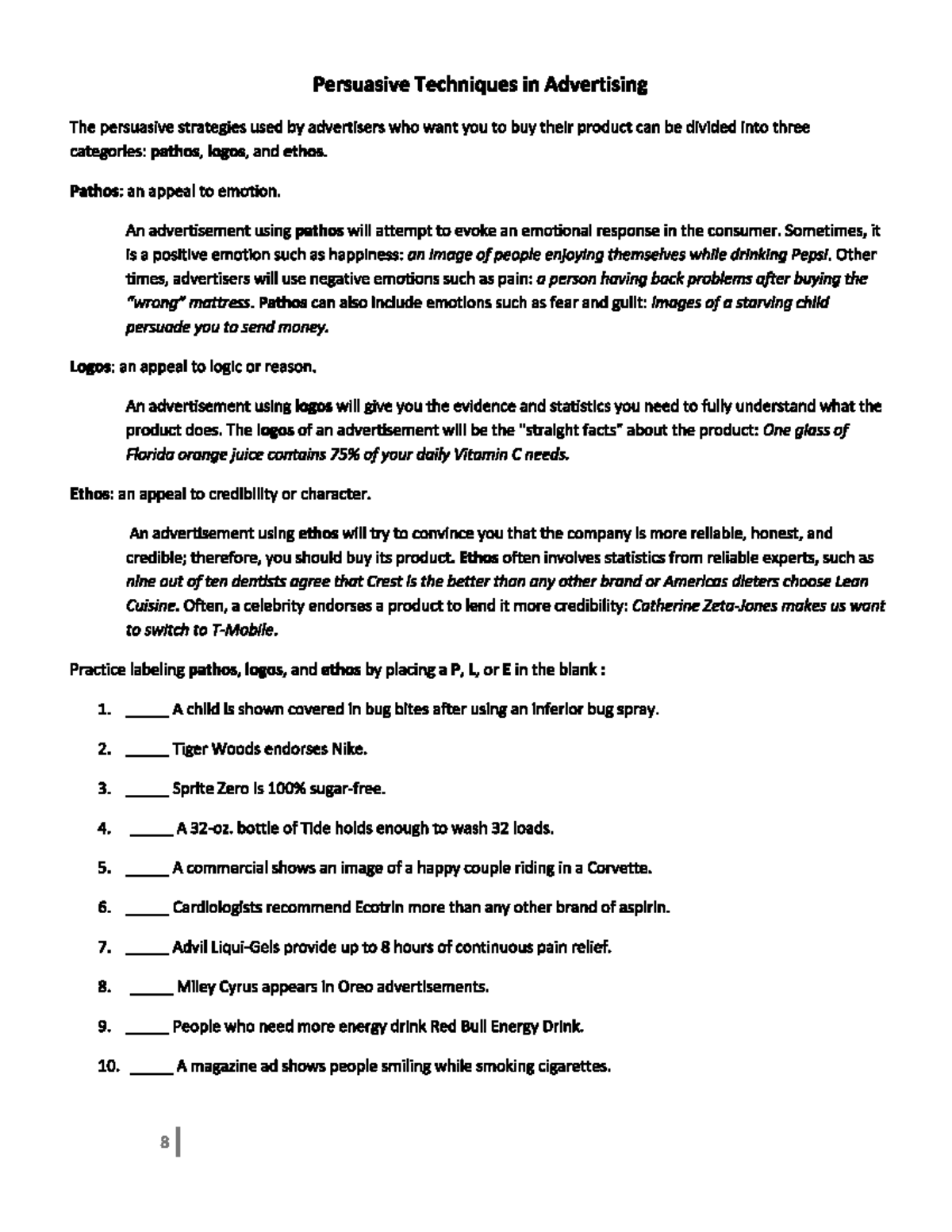Ad4 - Persuasive Techniques in Advertising The persuasive strategies ...