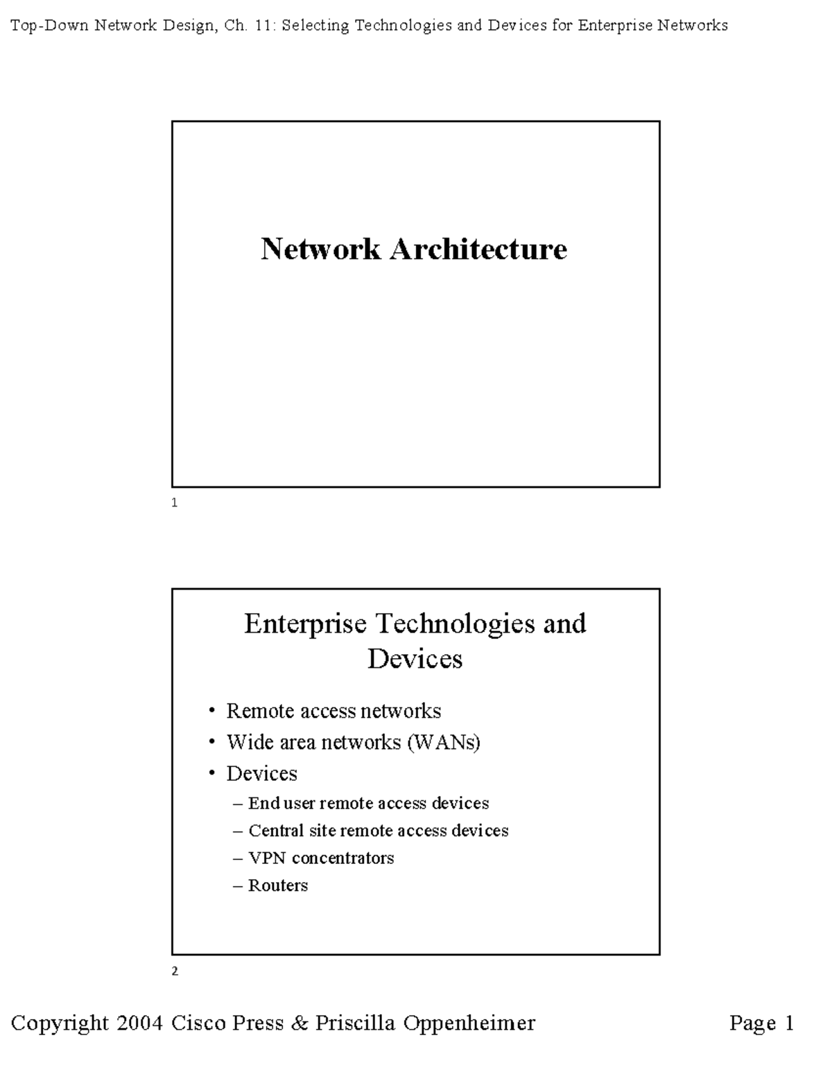 Chapter 3.2 Network ARCH - Network Architecture Enterprise Technologies ...