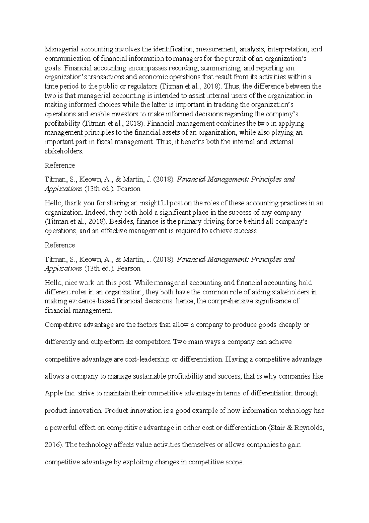 Managerial accounting involves the identification - Financial ...