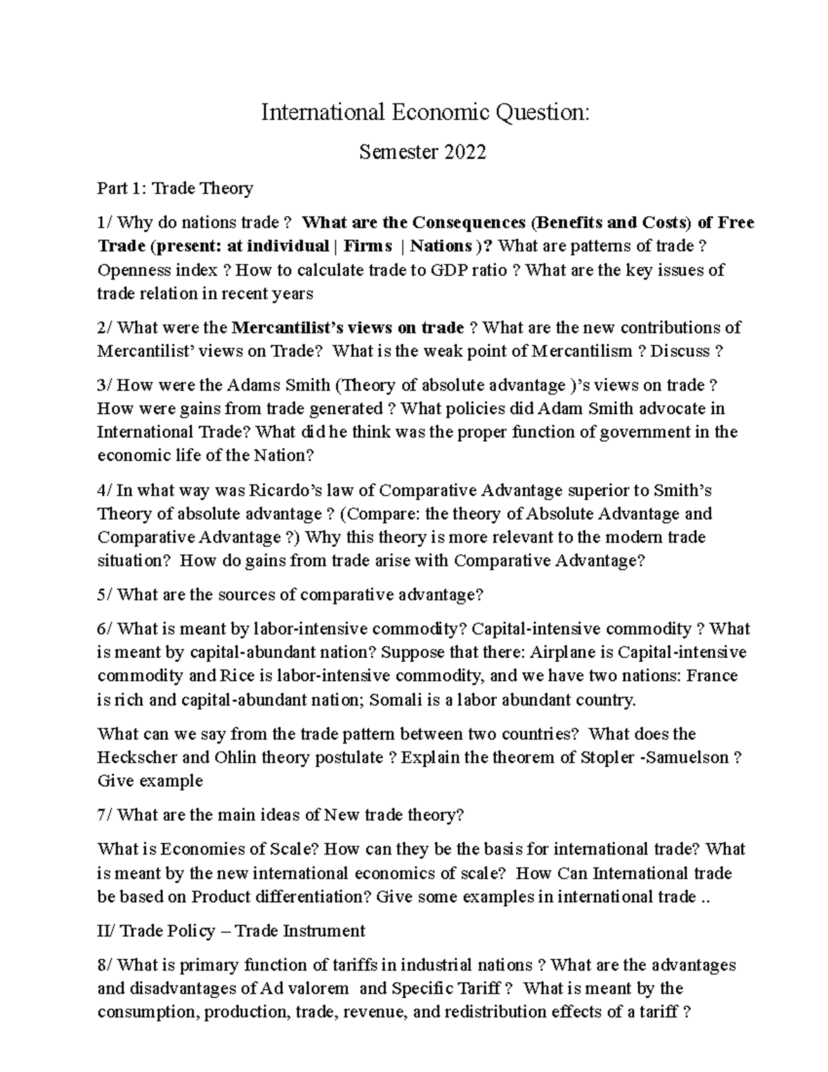 International Economic Question 2022 update - International Economic ...