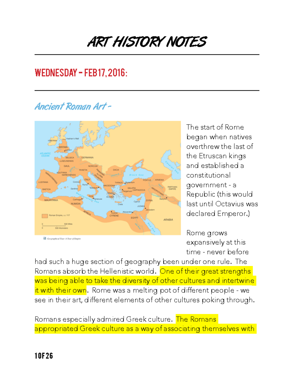 Art History - Rome - ART HISTORY NOTES Wednesday feb 17, 2016 : Ancient ...