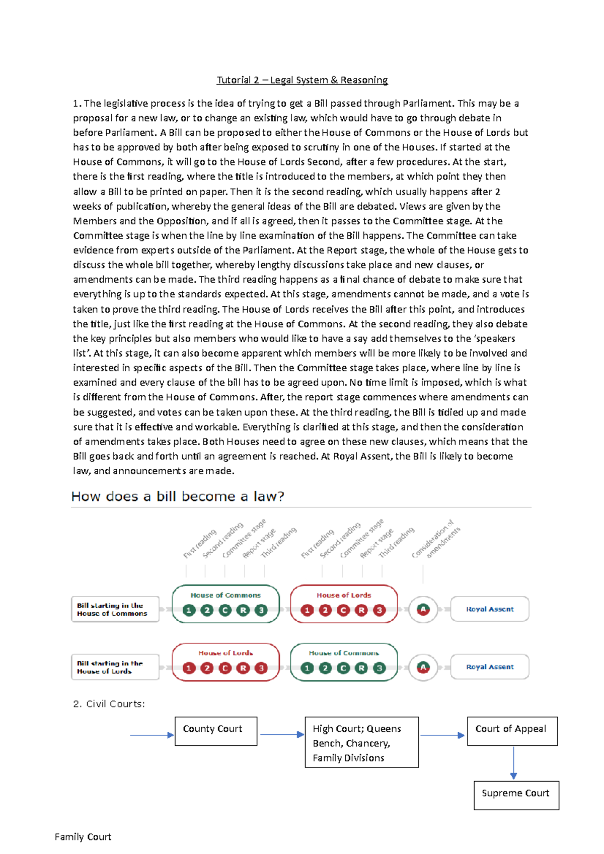 Tutorial 2 Activity - Tutorial 2 – Legal System & Reasoning The ...