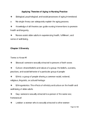 Chapter 1 The Aging Population Terms to Know - I. Nascher (known as ...