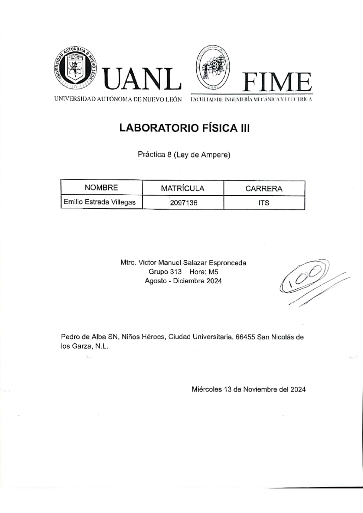 Practica 8 - 2097136 - Labfisiii - DEPARTMENT UTINE SECURITY AUTONOMA 0 ...