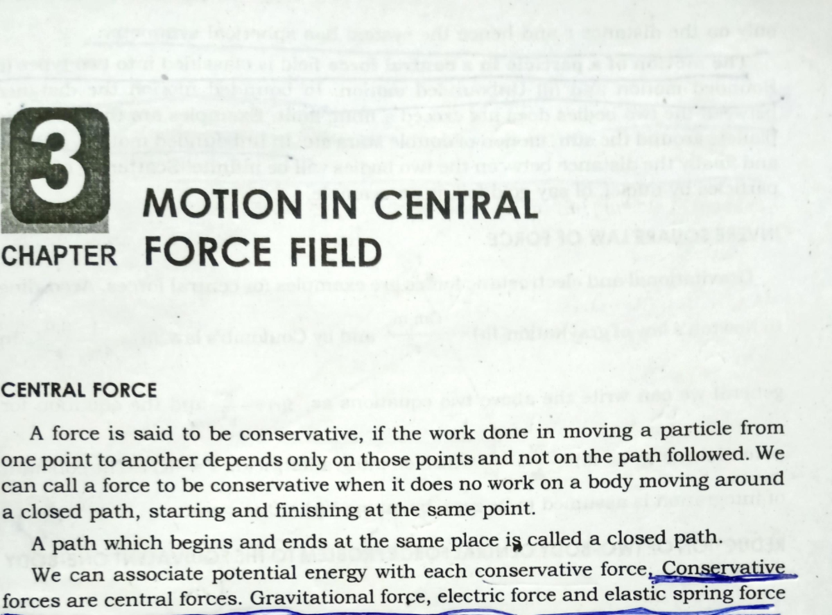 Motion in central force field - Classical Mechanics - Studocu